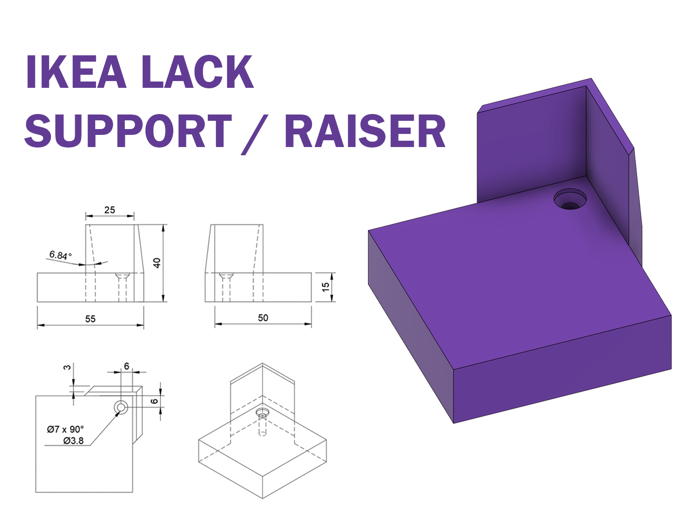 Ikea Lack riser / stacking stuff (15mm height) by Piotezaza | Download ...