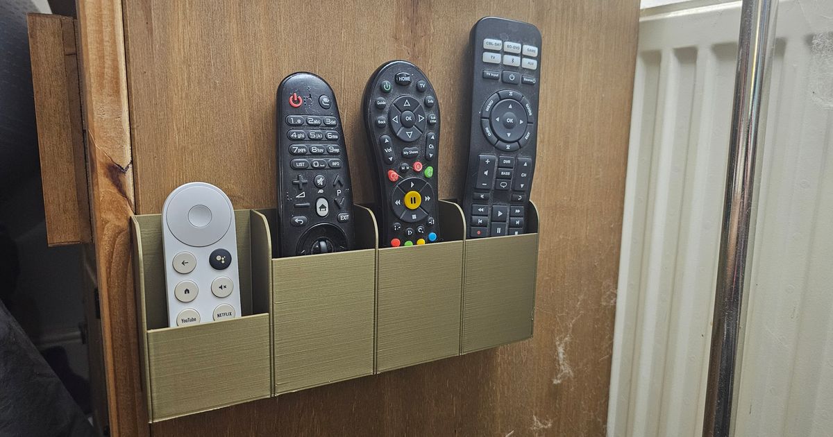 Wall mountable 4 Remote Control Holder by Angelo | Download free STL ...