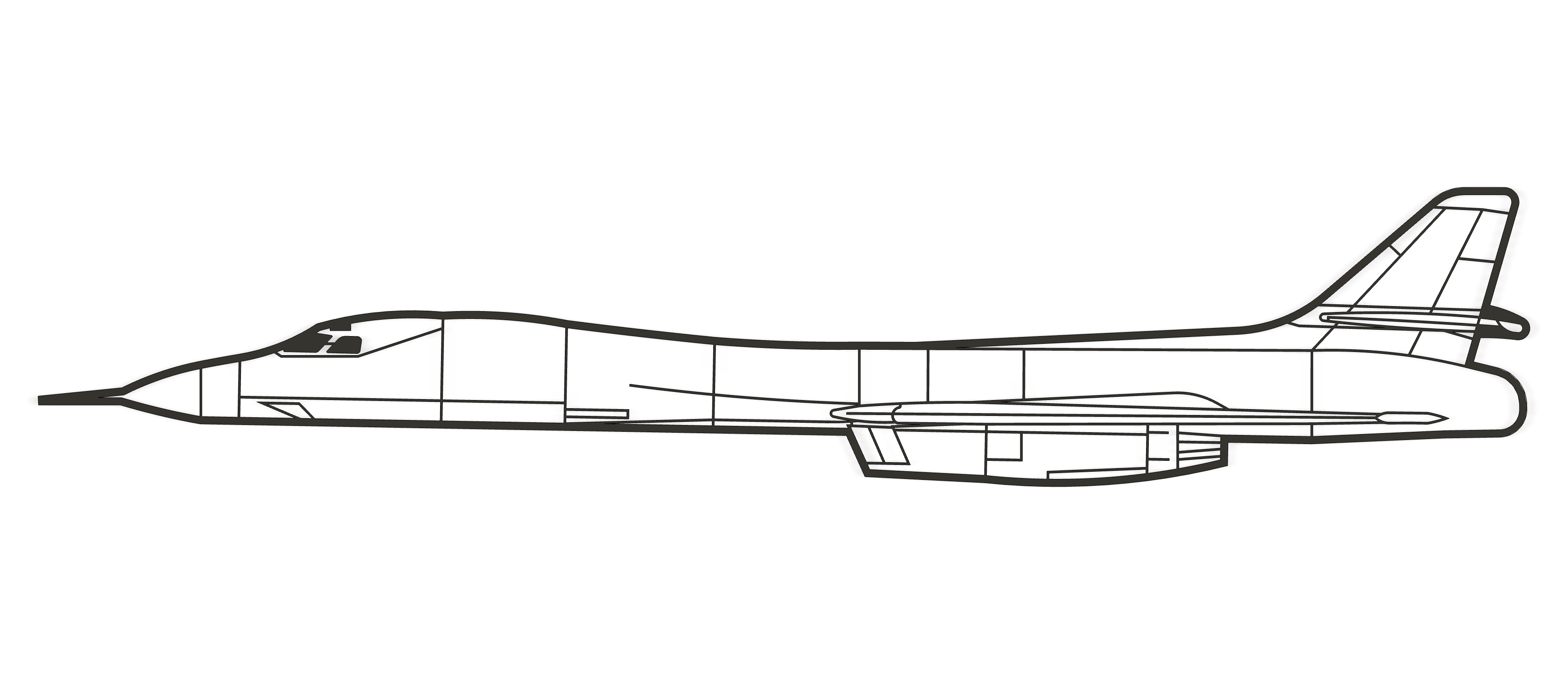 B-1B - Side View - Silhouette by Chris D | Download free STL model ...