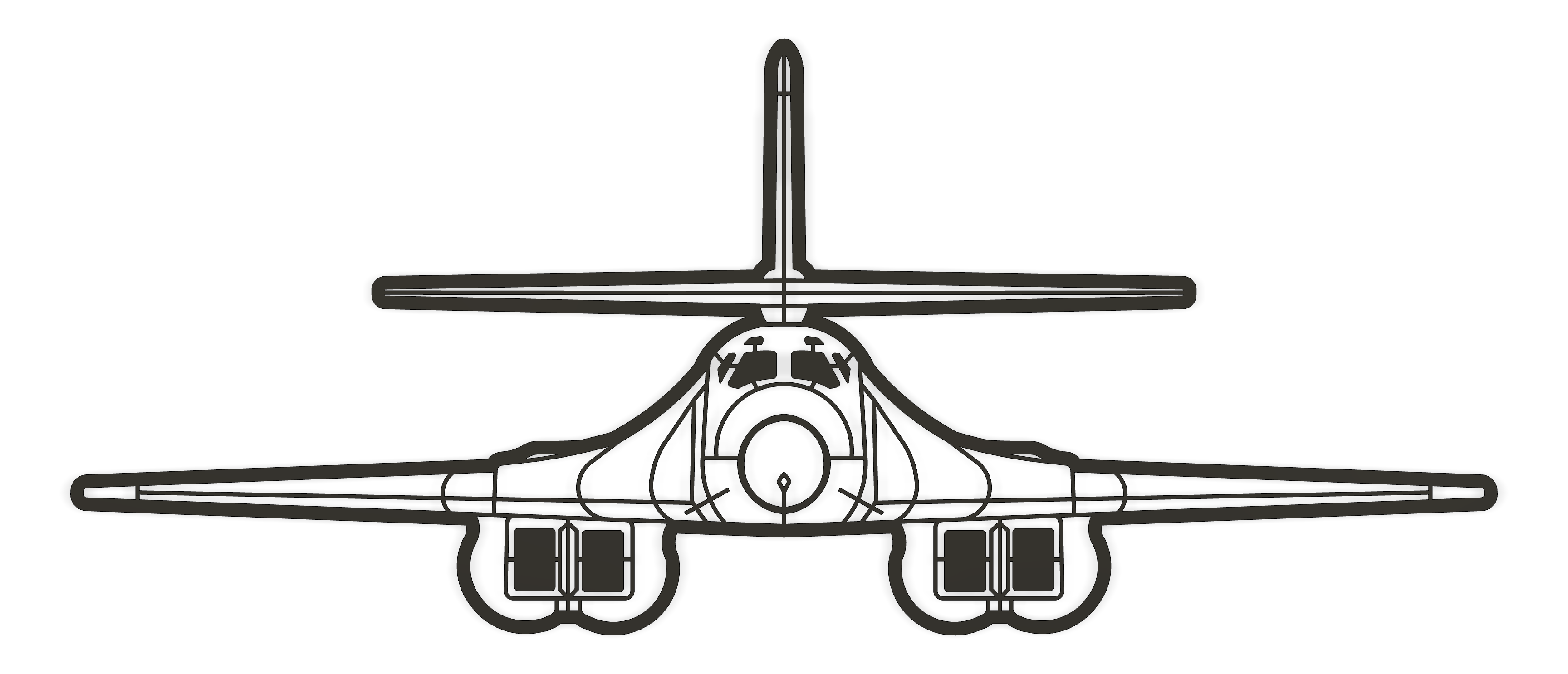 B-1B - Front View - Silhouette by Chris D | Download free STL model ...