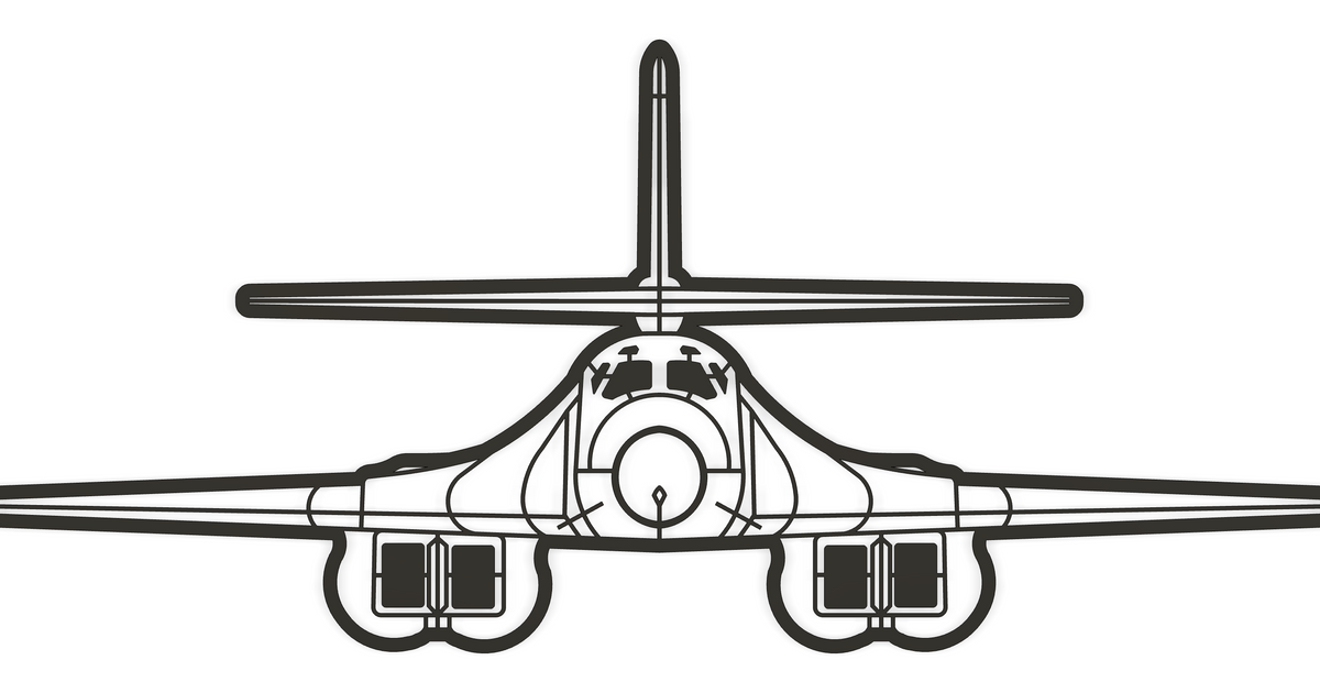 B-1B - Front View - Silhouette by Chris D | Download free STL model ...