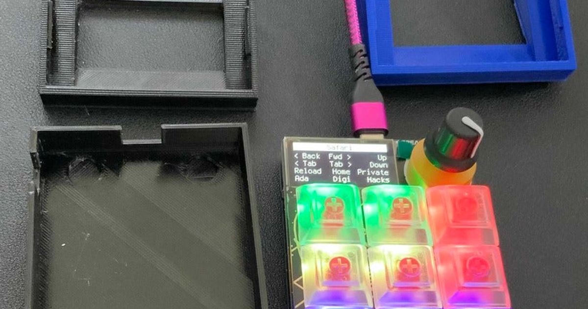 Adafruit MACROPAD RP2040 Notched Stands,Holder & Rotary Cover by 3Der ...