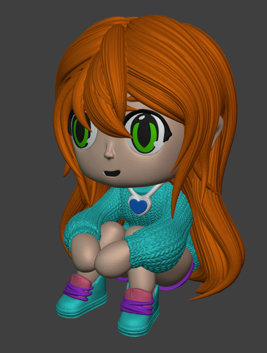 Cute Sitting Girl by Adam N. Webber | Download free STL model ...