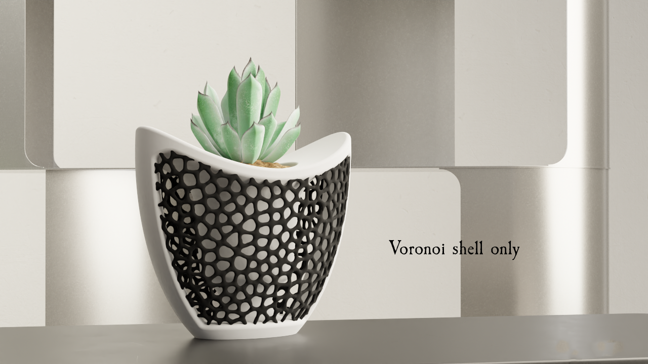 Voronoi Design Planter with water cup by Kamteix | Download free STL ...