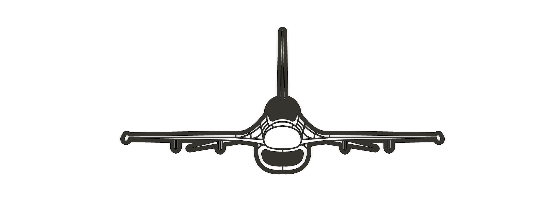 F-16 - Front View - Silhouette by Chris D | Download free STL model ...