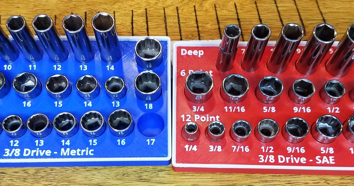 Socket & Ratchet Drawer Organizer - Gridfinity by ShopTeacher ...