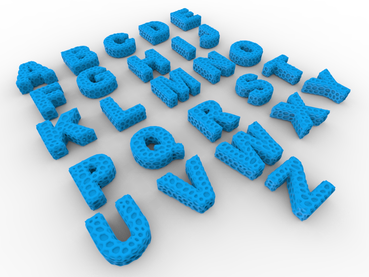 Voronoi Alphabet Letters by Spike Mix | Download free STL model ...