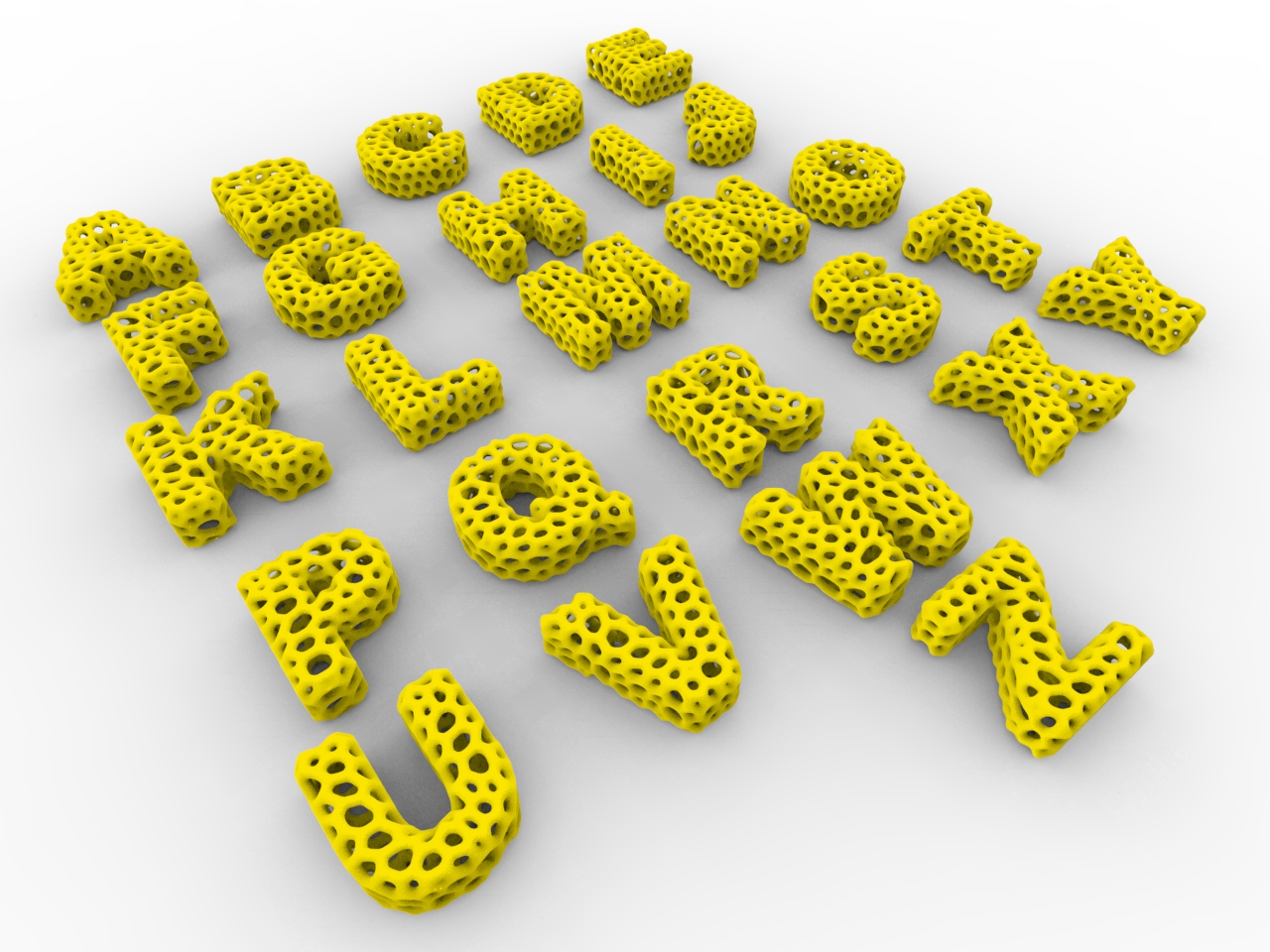 Voronoi Alphabet Letters by Spike Mix | Download free STL model ...