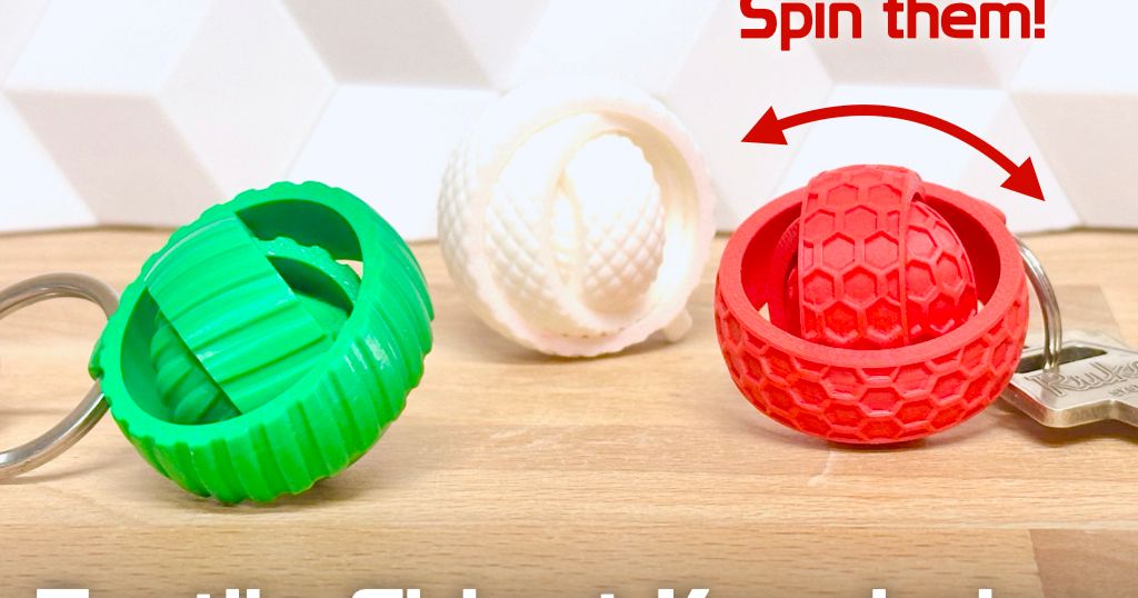 Tactile Fidget Keychain (spinning fun rings toy) by GlennovitS 3D ...