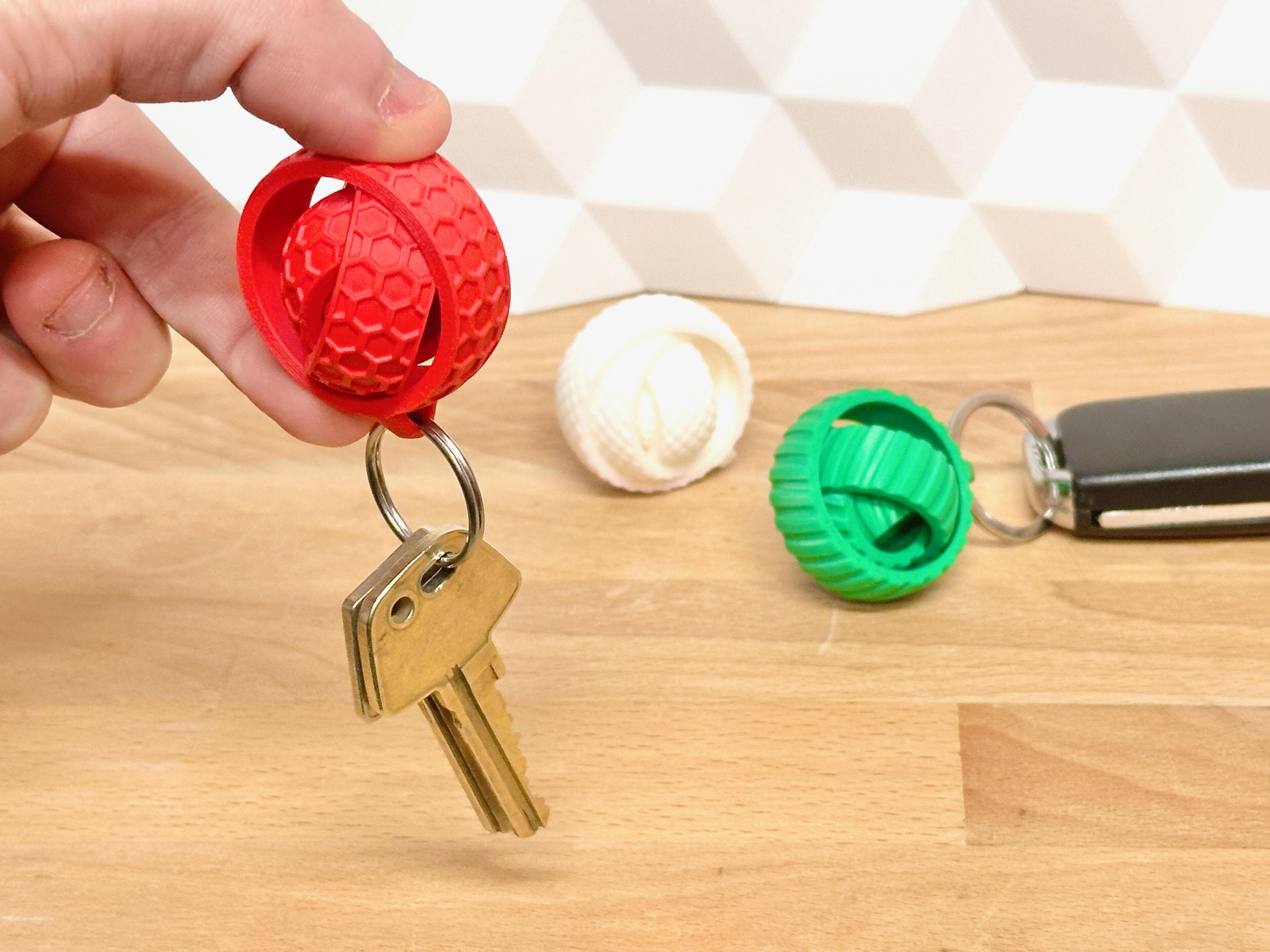 Tactile Fidget Keychain (spinning fun rings toy) by GlennovitS 3D ...