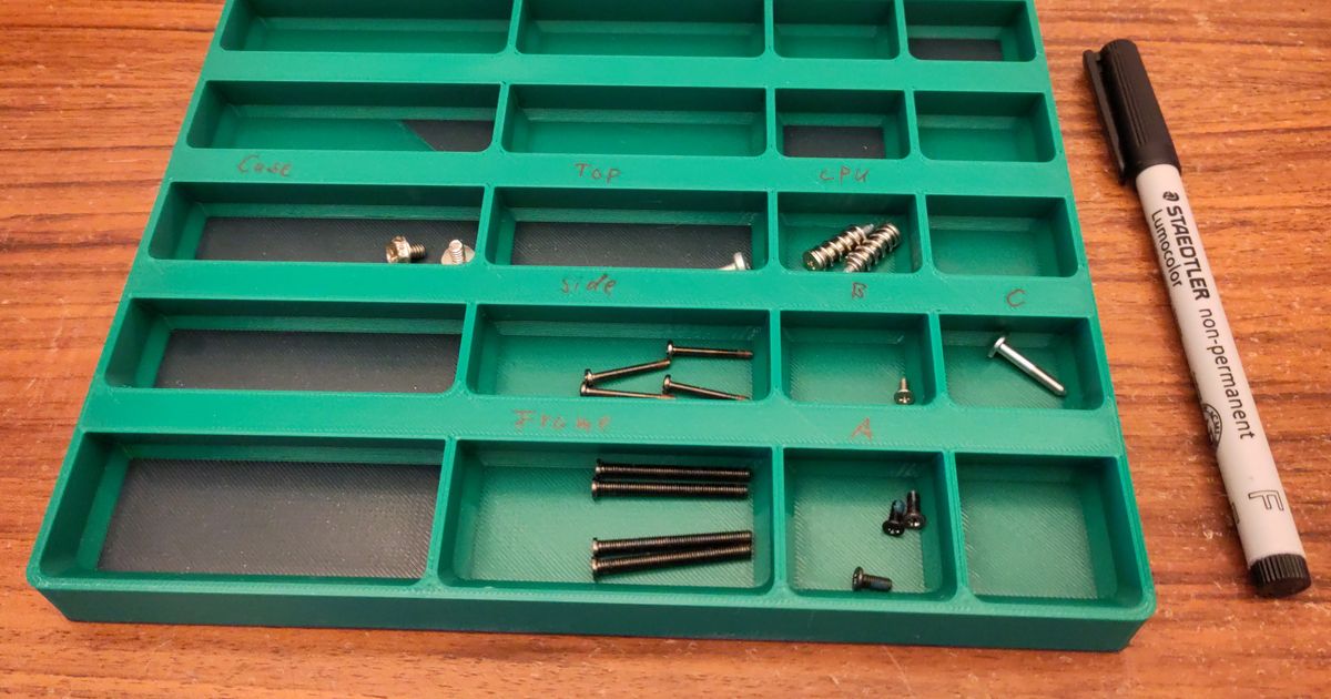 Screw Tray labelable by LittleJoeMuc | Download free STL model ...