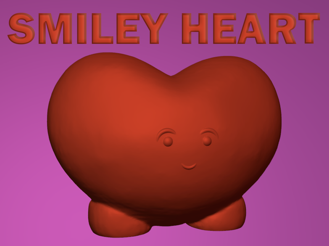Smiley heart by mlodybuk | Download free STL model | Printables.com