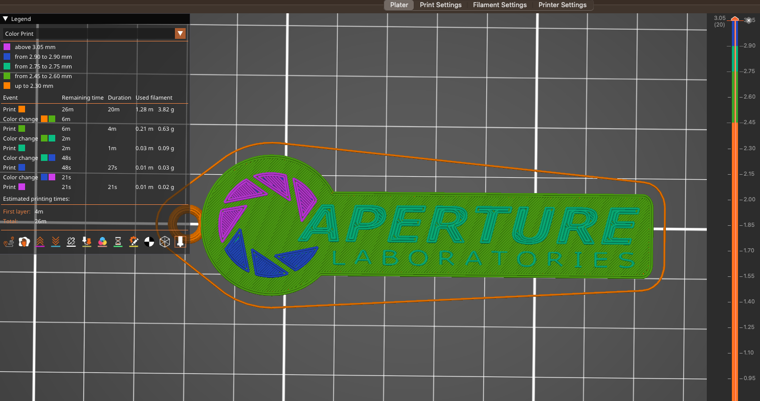 Aperture Laboratories Key ring 4 colors by Sarpn | Download free STL ...