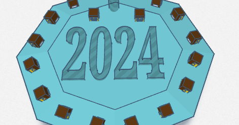 Year sign 2024 to hang up Minecraft edition by Mat - Mat | Download ...