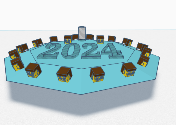 Year sign 2024 to hang up Minecraft edition by Mat - Mat | Download ...