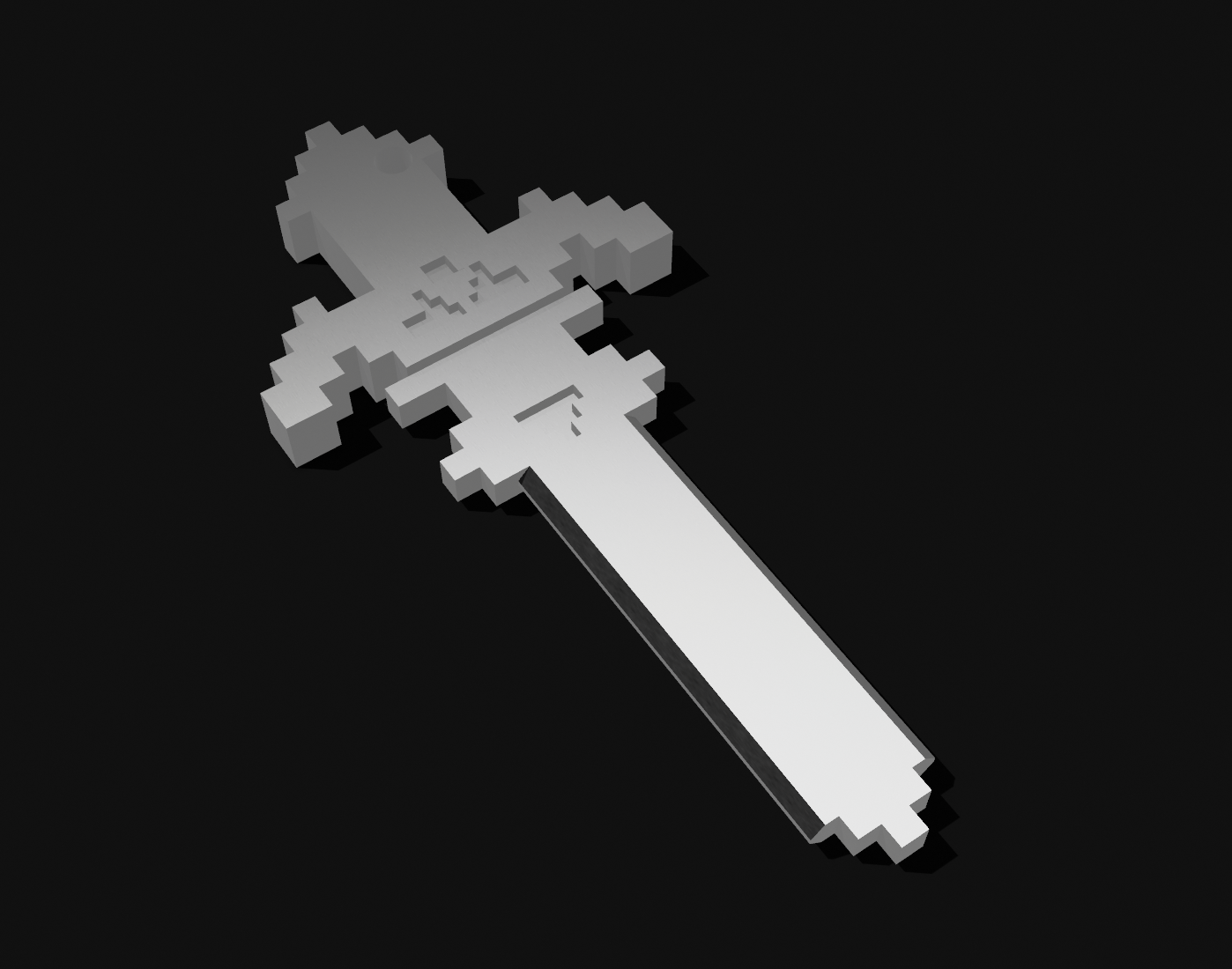Pixel Master Sword Keychain by Andresmolga | Download free STL model ...