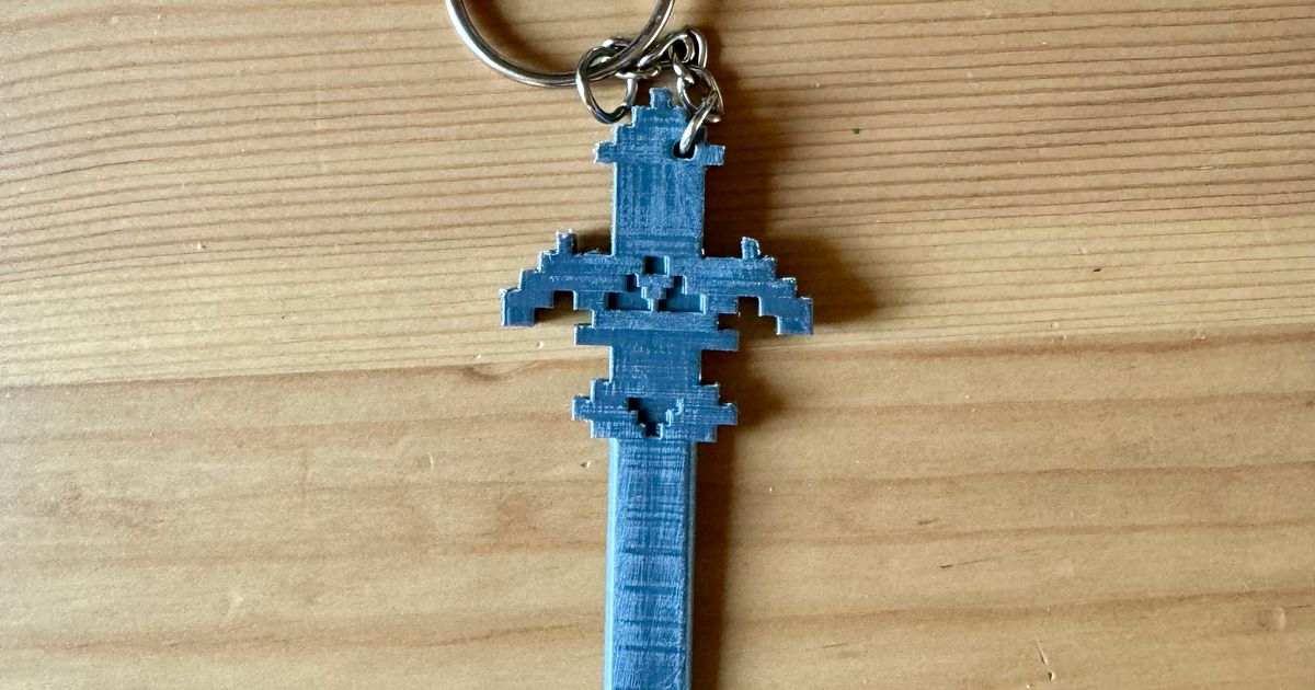 Pixel Master Sword Keychain by Andresmolga | Download free STL model ...