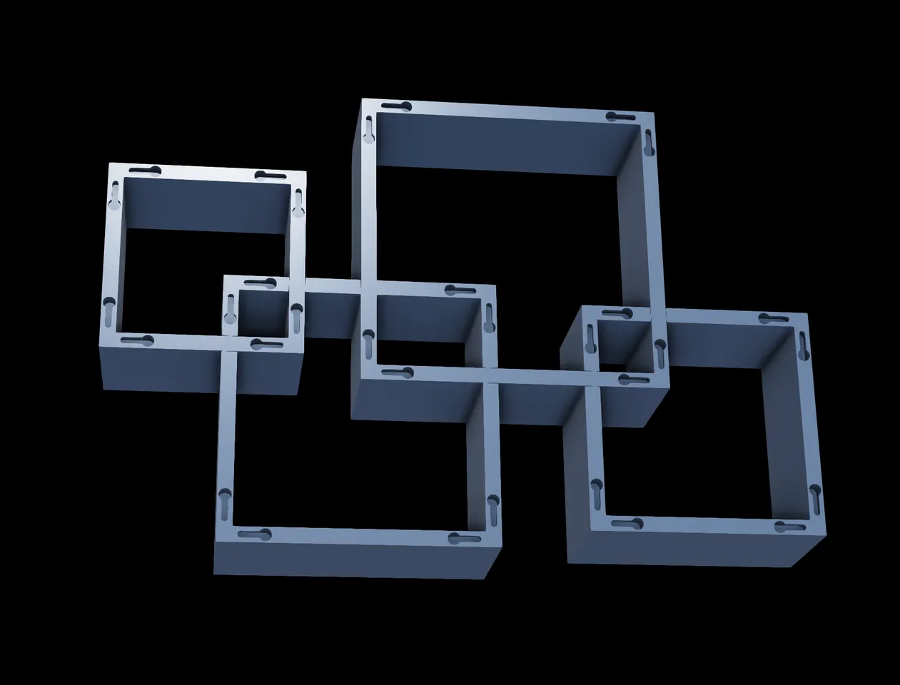 wall shelf, intersecting squares by yahbluez | Download free STL model ... wall shelf, intersecting squares by yahbluez | Download free STL model ...