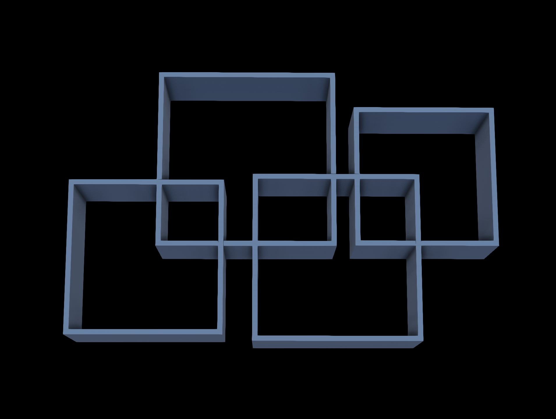 XL wall shelf, intersecting squares by yahbluez | Download free STL ...
