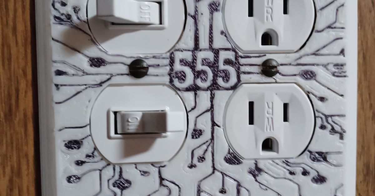 light switch and outlet plate by ledglass | Download free STL model ...