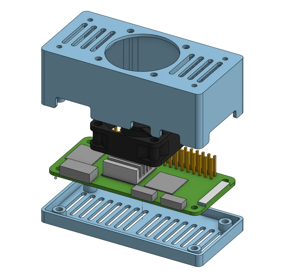 Raspberry Pi Zero 2W Case - Actively Cooled by Flip | Download free STL ...
