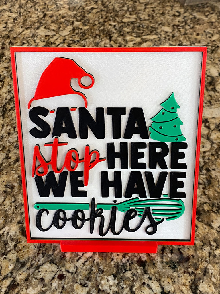 Santa Cookie Sign by rockstarTS | Download free STL model | Printables.com