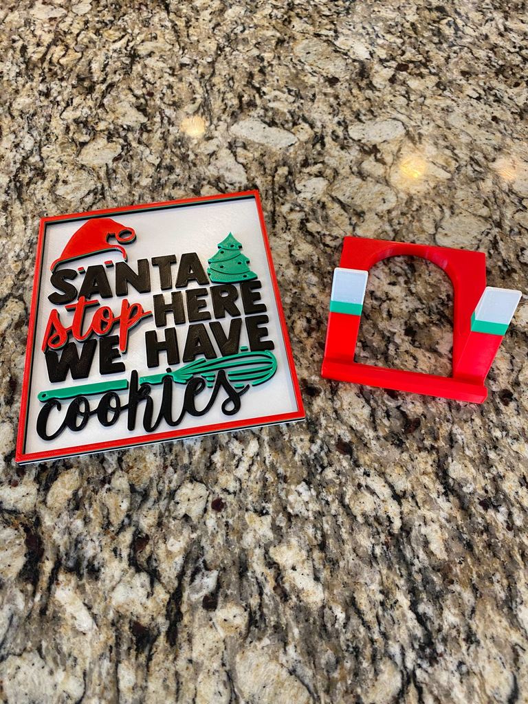 Santa Cookie Sign by rockstarTS | Download free STL model | Printables.com