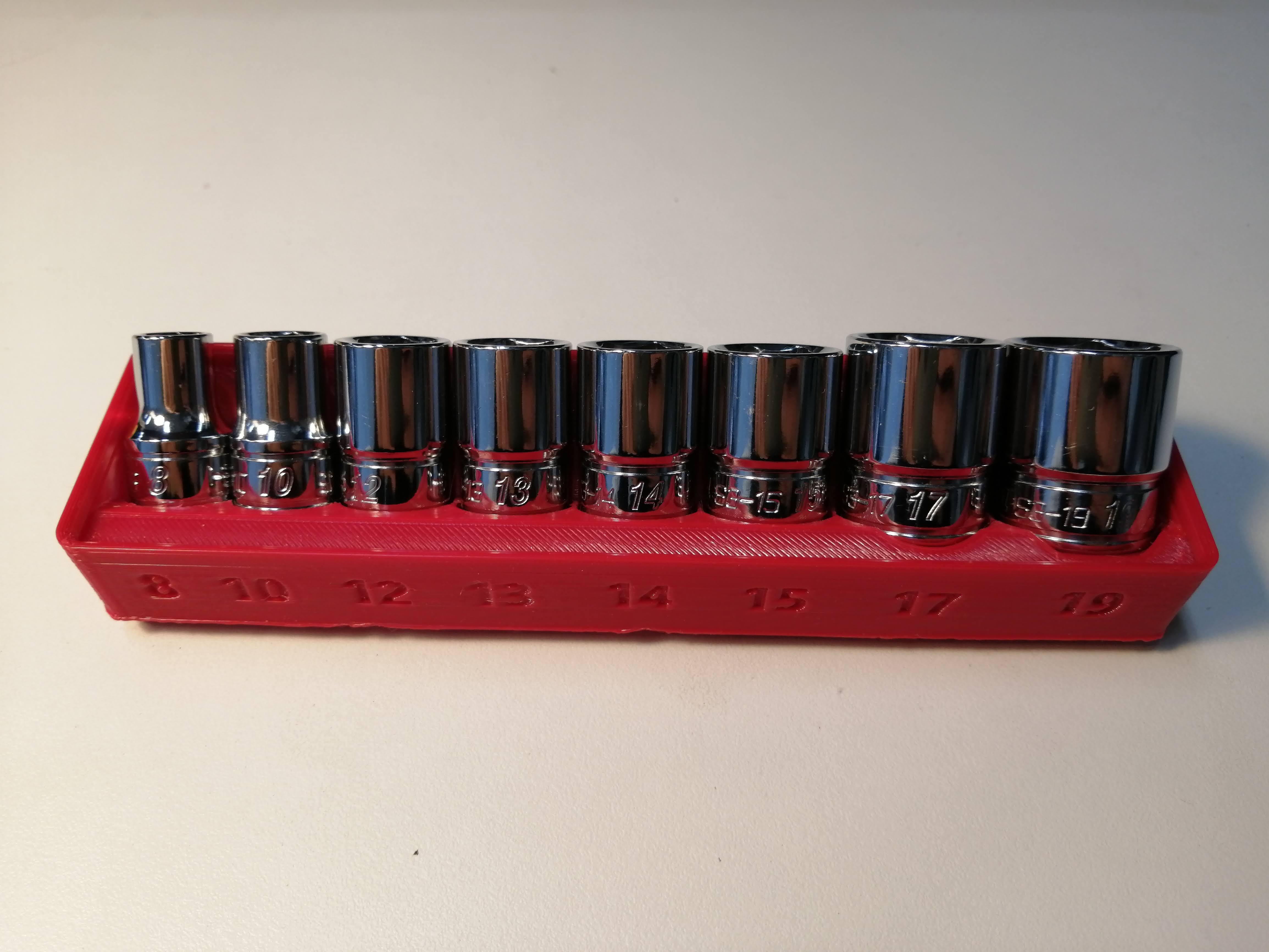 Gridfinity 4x1x3 socket holder (set of 8) by Arseny Q | Download free ...