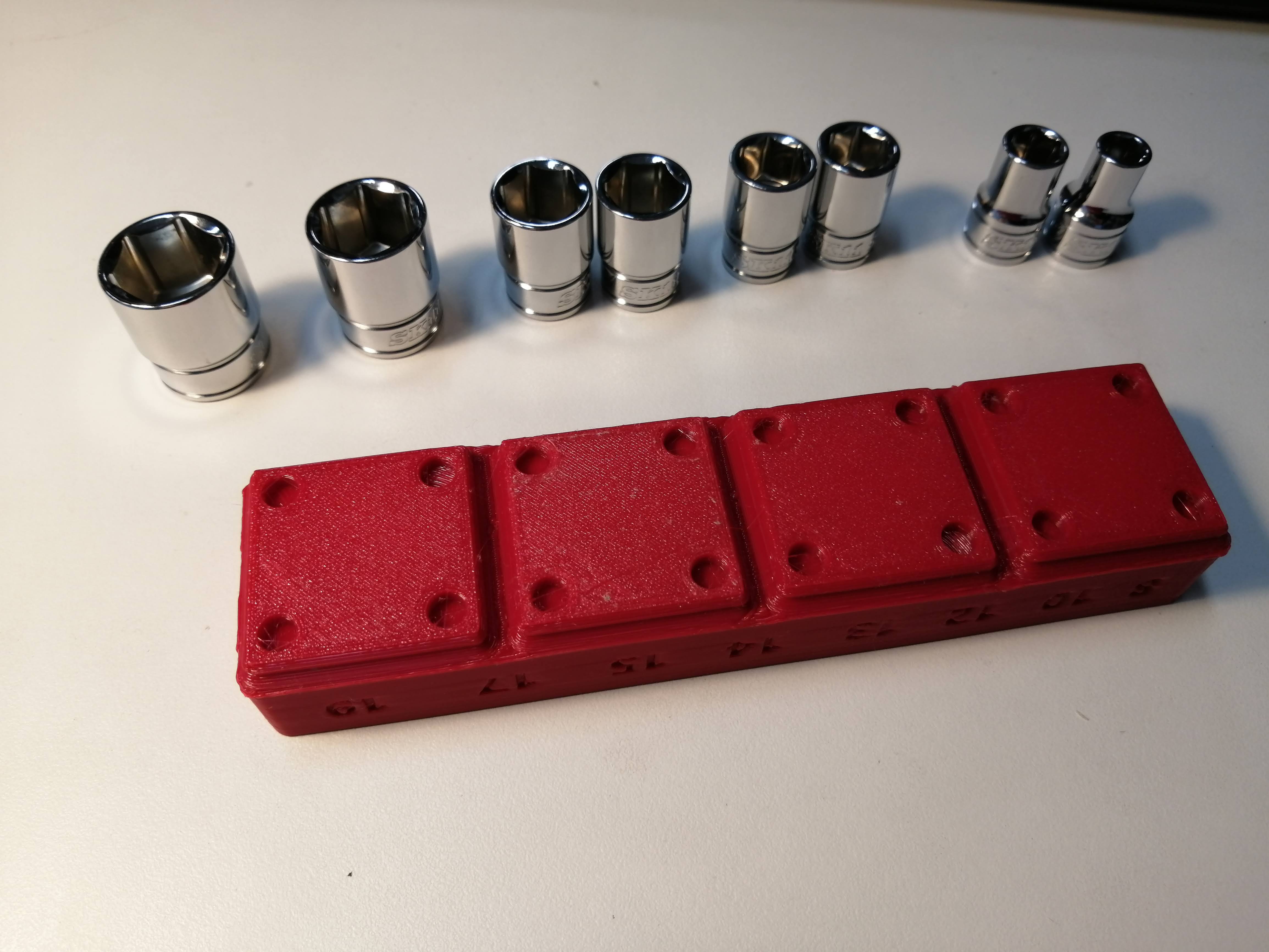 Gridfinity 4x1x3 socket holder (set of 8) by Arseny Q | Download free ...