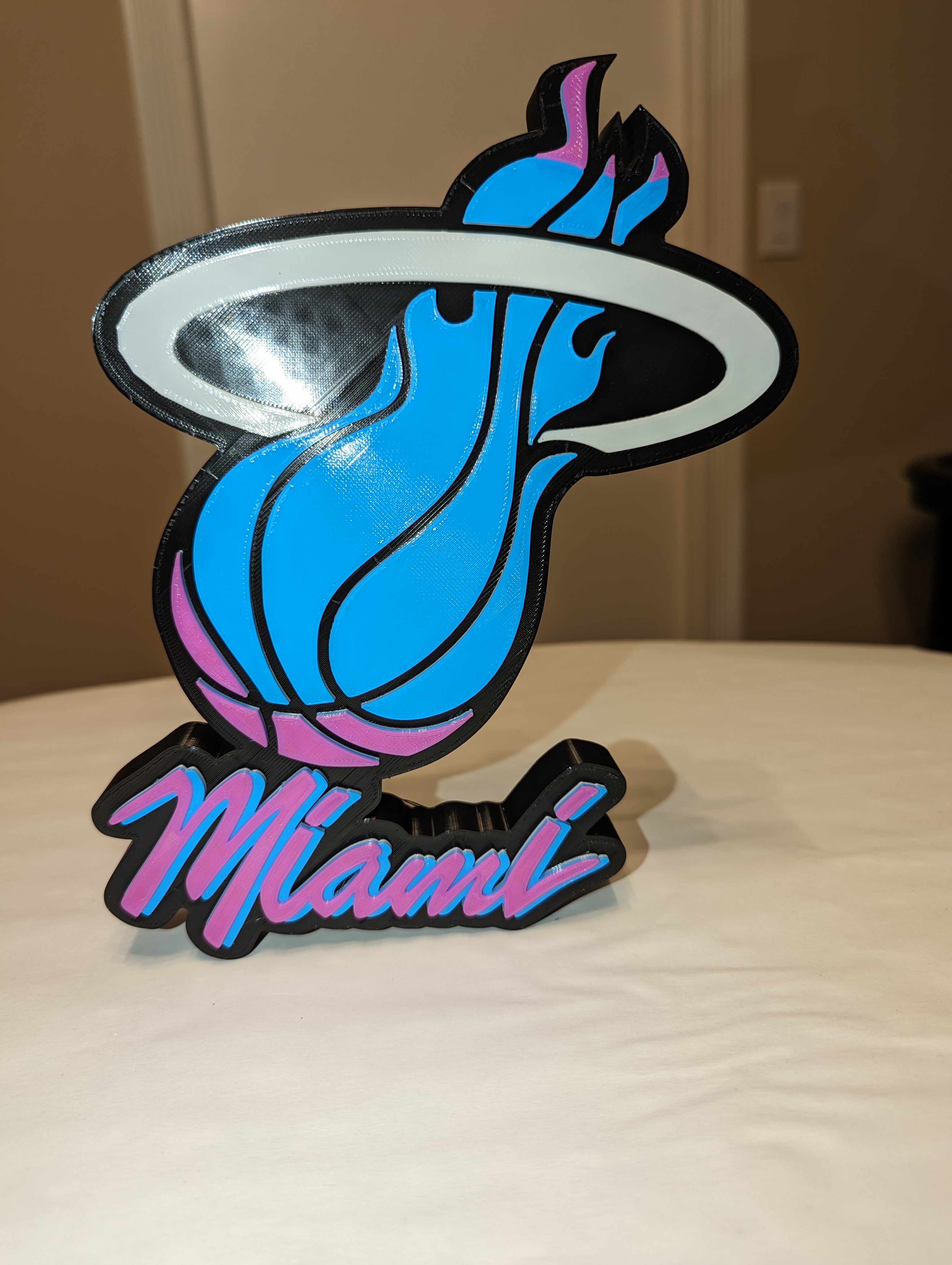 80's Style Miami Heat Logo by Scootrhead | Download free STL model ...
