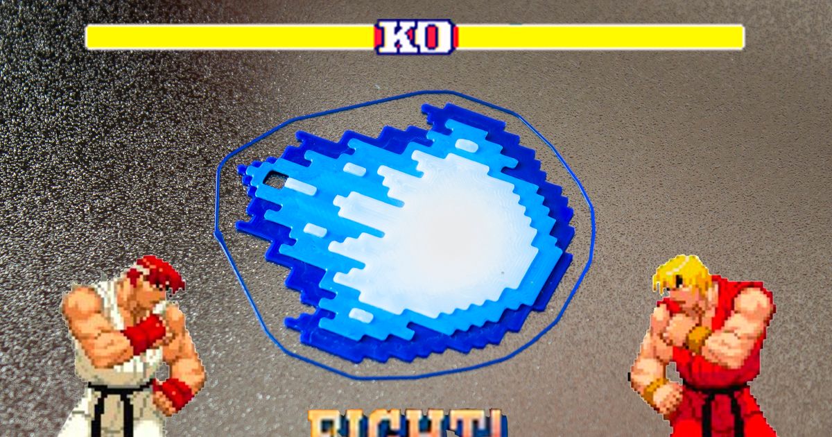 Hadouken - Keyring / Key Tag / Key identifier - Retro gaming - Pixel ...