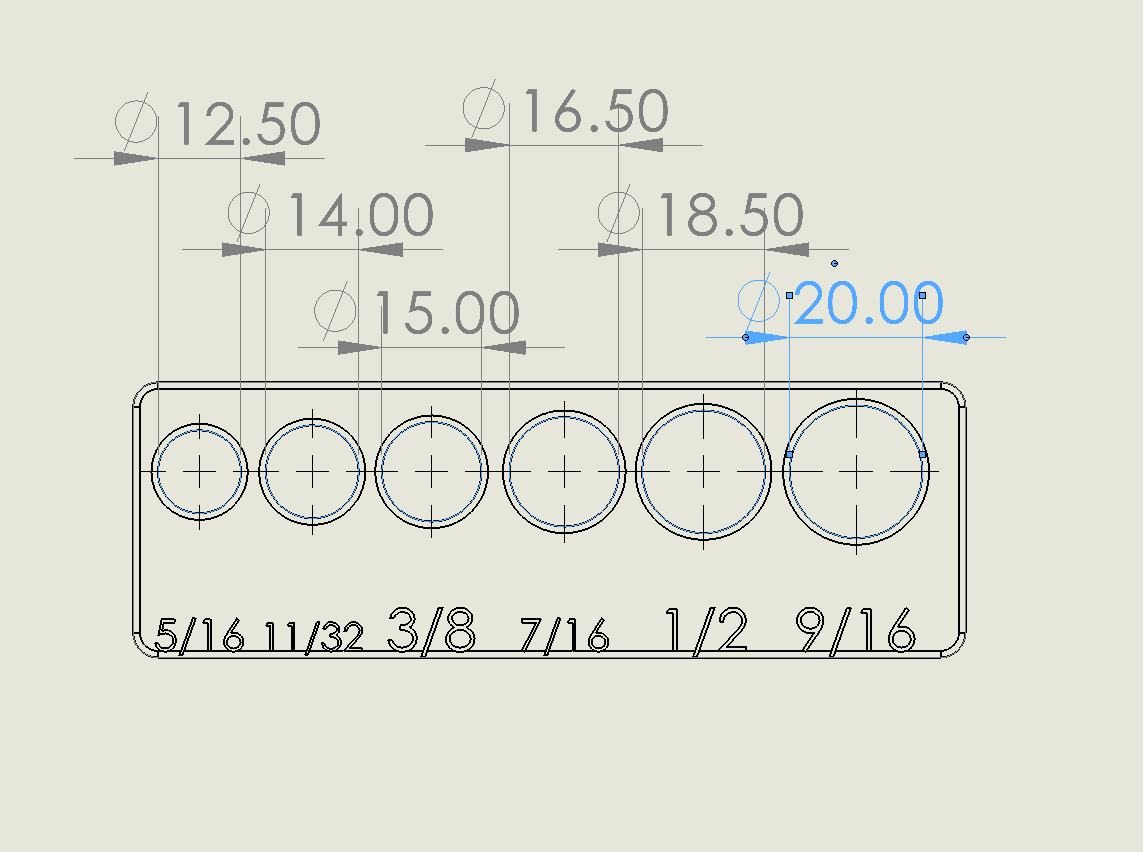 5/32 to 9/16 Husky 1/4 in socket holder gridfinity by Ian Cox ...