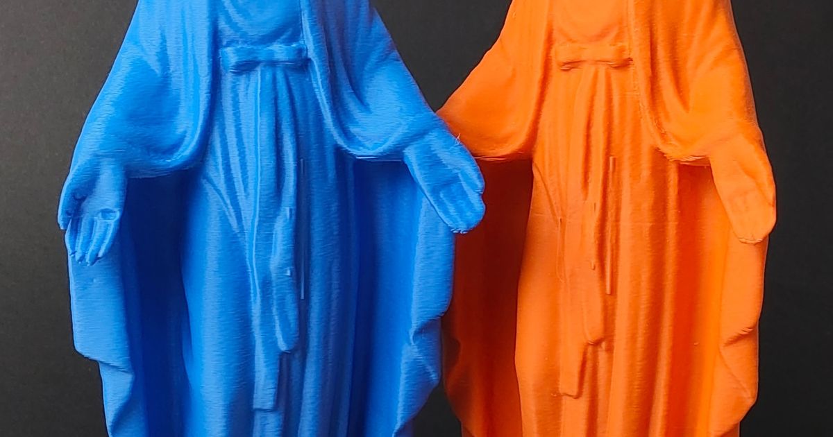 Holy Virgin Mary 3d scan of real statue reworked and poped in colors by ...