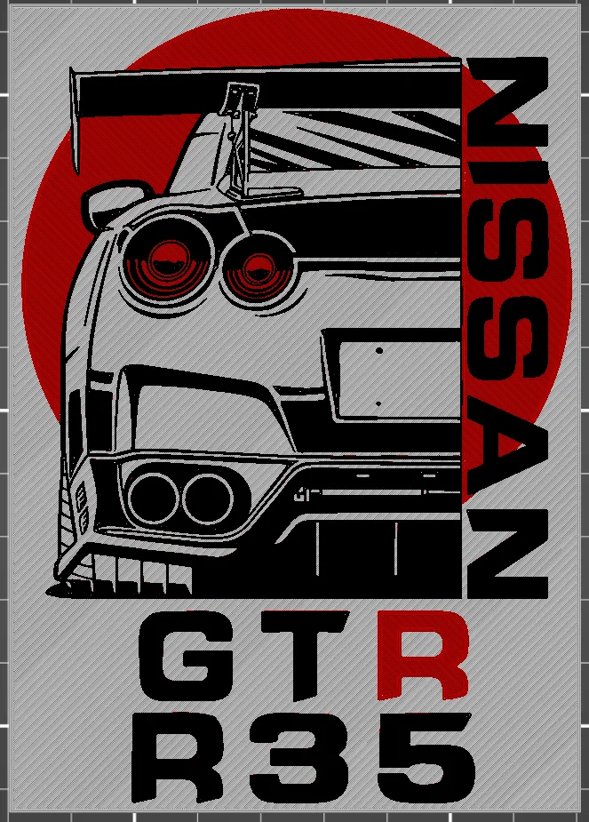 Nissan GTR R35 wall decoration by Petrik Tamás | Download free STL model | Printables.com