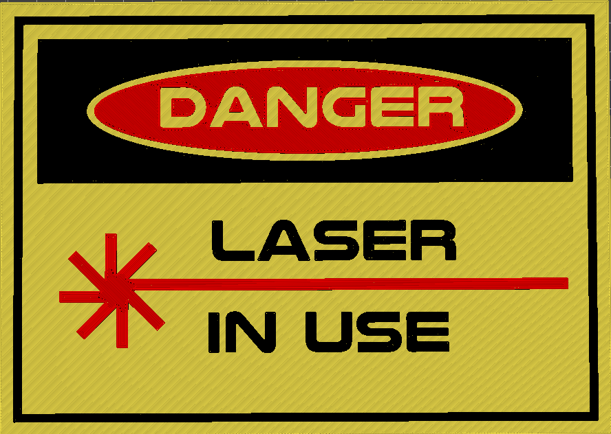 Danger laser in use sign with 15mm magnet mounts by cybernomad ...