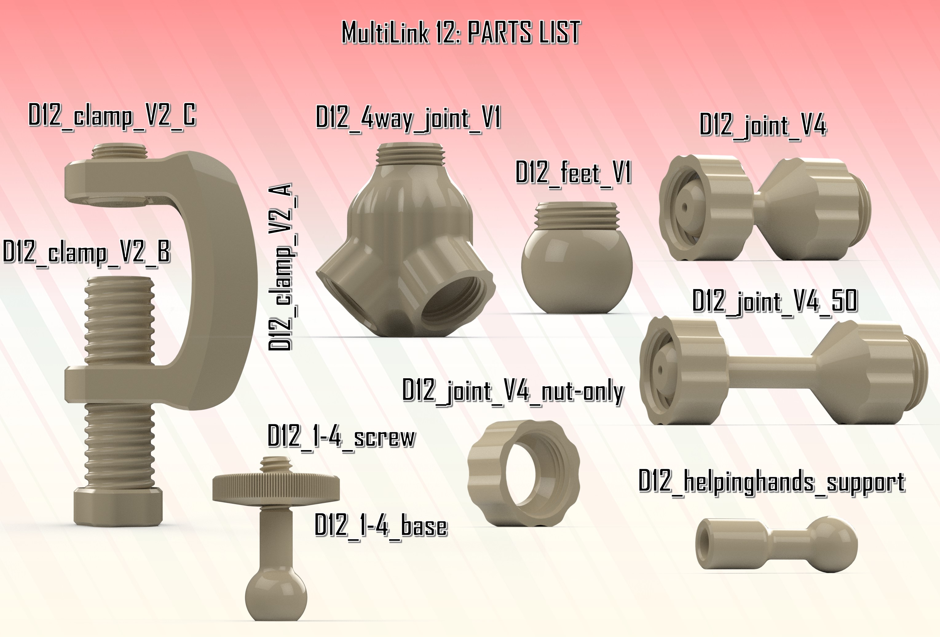 MultiLink 12: Modular Articulated Arm with Joint, Tripod, and Clamp ...