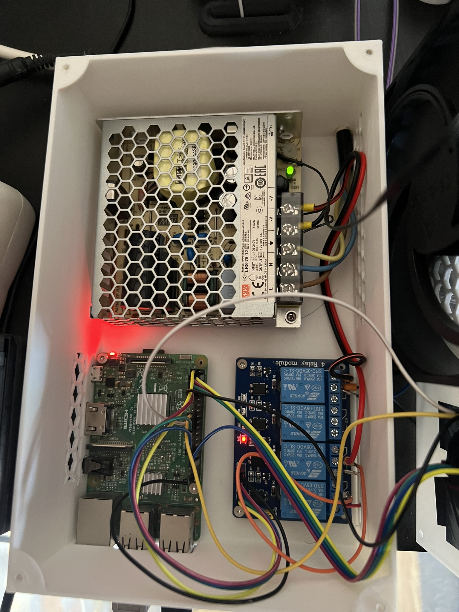 Raspberry Pi, 4 relay module and power supply box by JoeSalty ...