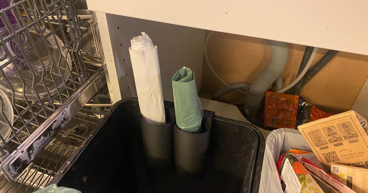 Plastic bag roll holder for IKEA garbage bins by Dalsgaard | Download ...