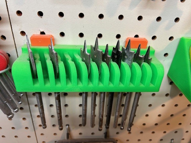 Pegboard Spade Bit Rack by middleagedspread | Download free STL model ...