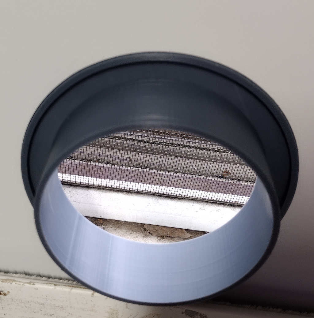Dryer Vent Adapter for Fume Exhaust (CadQuery Customizable) by jmwright ...