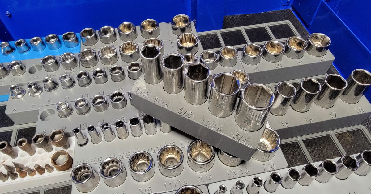 1/2 to 3/4 long socket holder gridfinity by Ian Cox | Download free STL ...