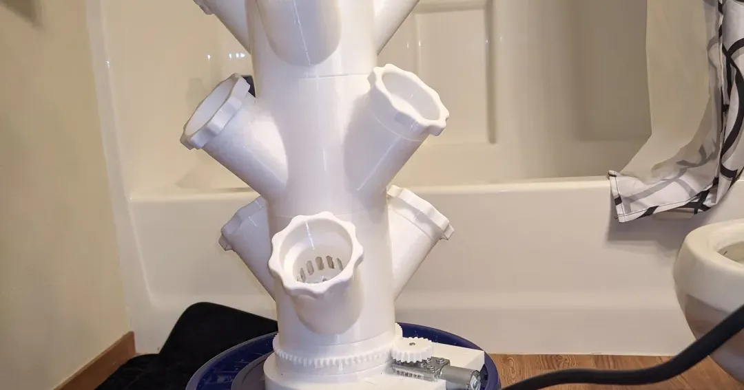 Extended stability base gear for Rotating Hydroponic Tower by saltstick ...