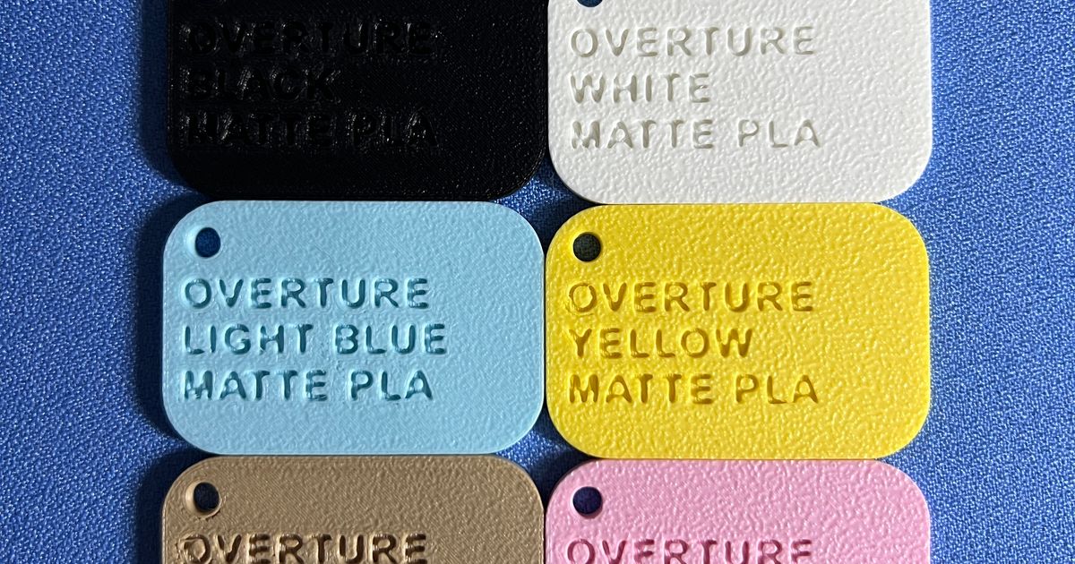Matte Overture PLA swatches by MIND2MAKE | Download free STL model ...