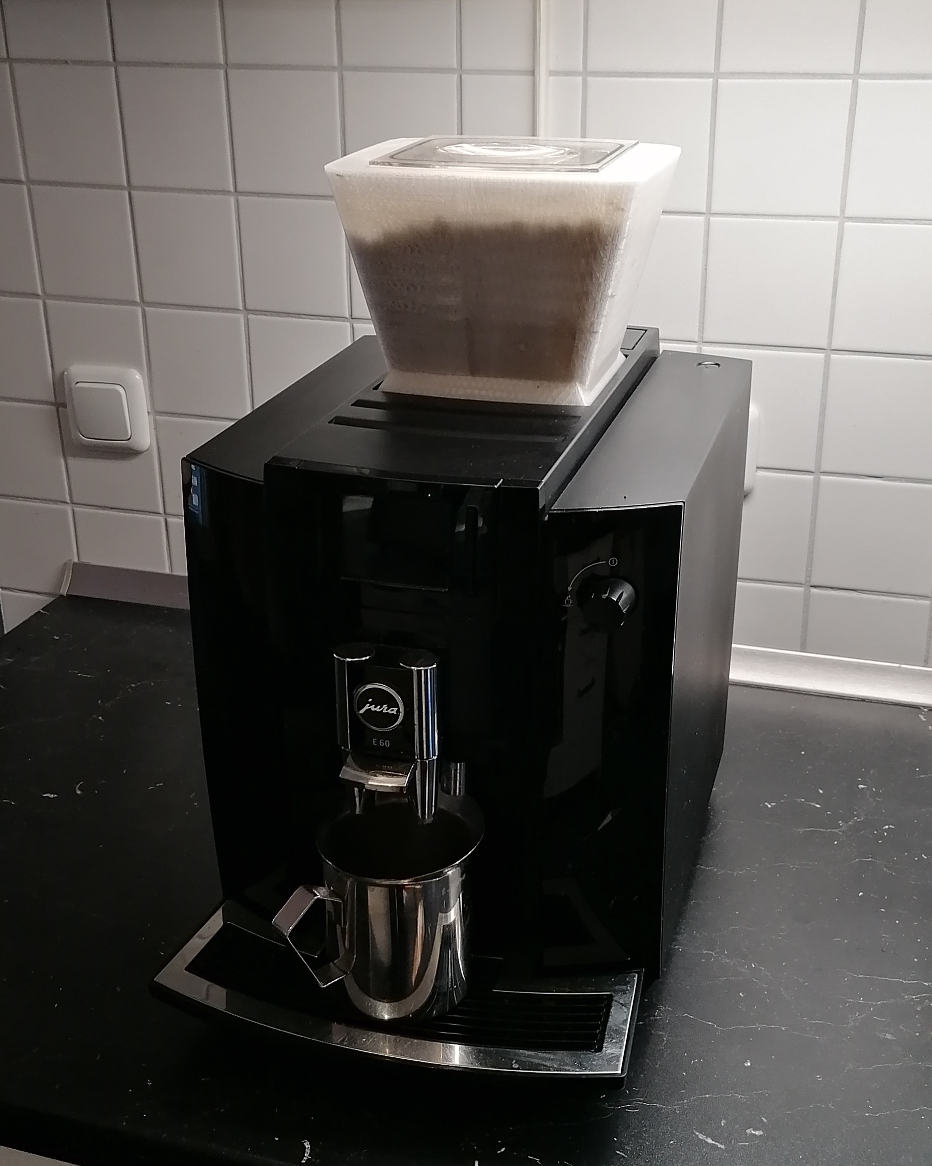 Jura E60 Coffee Bean Tank Extender by gromeck | Download free STL model ...