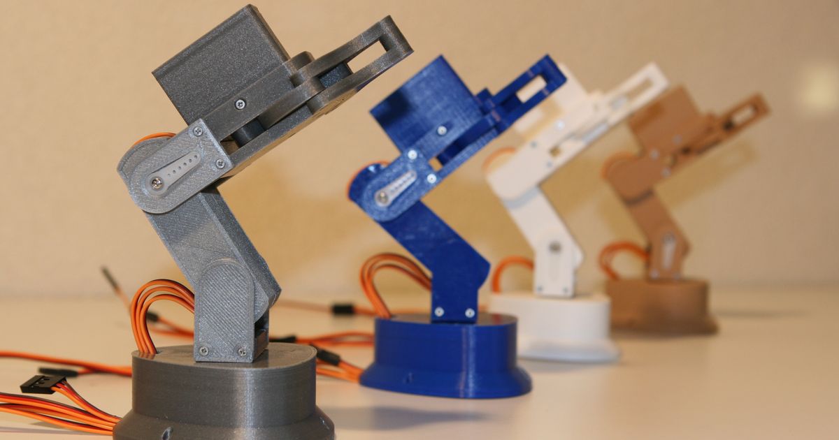 SG90 robot arm von chipcode | Kostenloses STL-Modell herunterladen ...