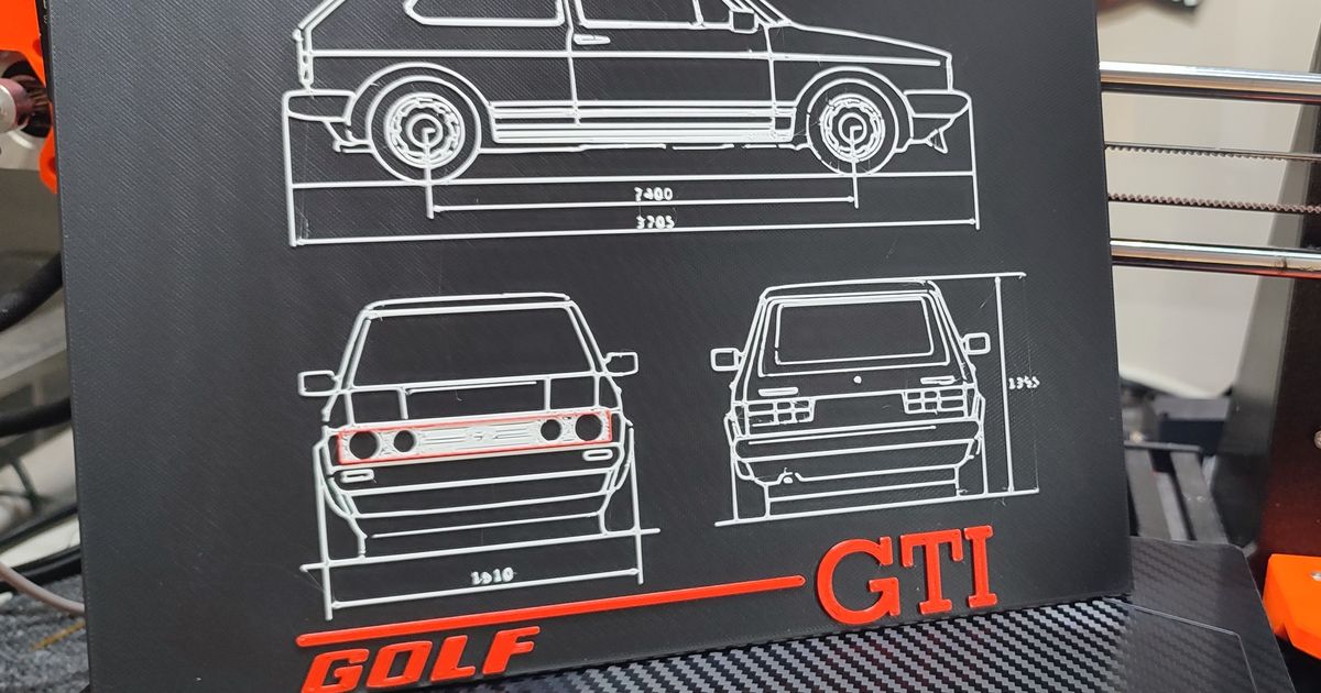 BluePrint VW Golf GTI MK1 by Printitou3D | Download free STL model ...