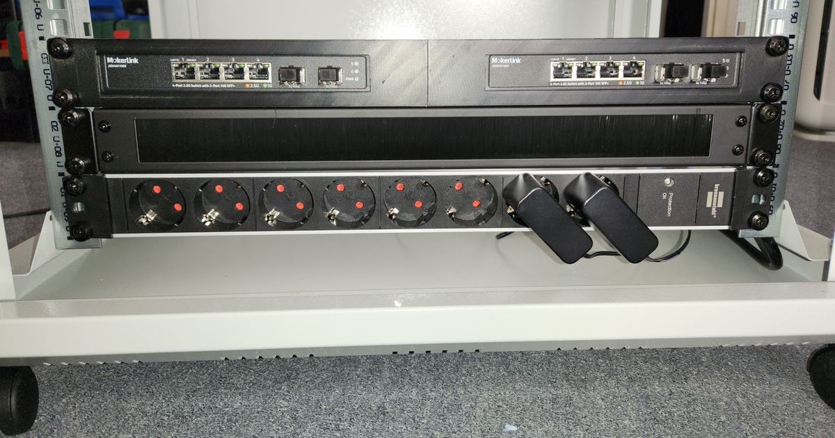 19 inch rack front panel mount for two 176mm wide switches by mhwlng ...