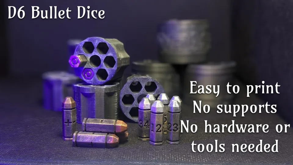 D6 Roller Bullets, dice and spinning container by Ugly Robot | Download ...