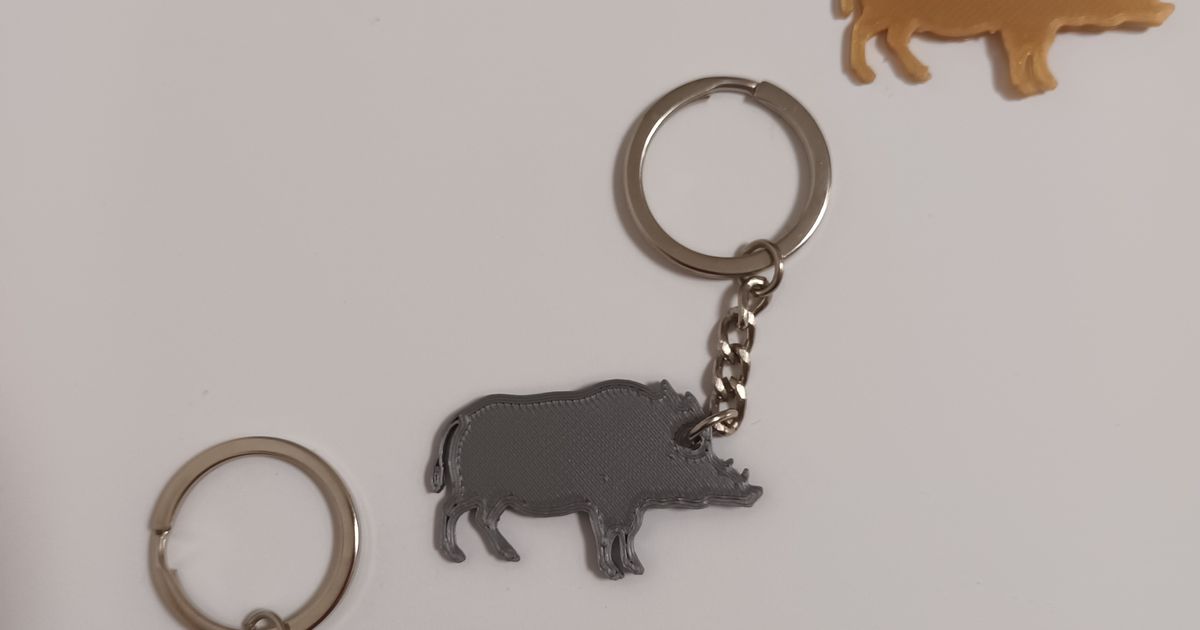 Keychain boar model / breloczek dzik by Antoag | Download free STL ...