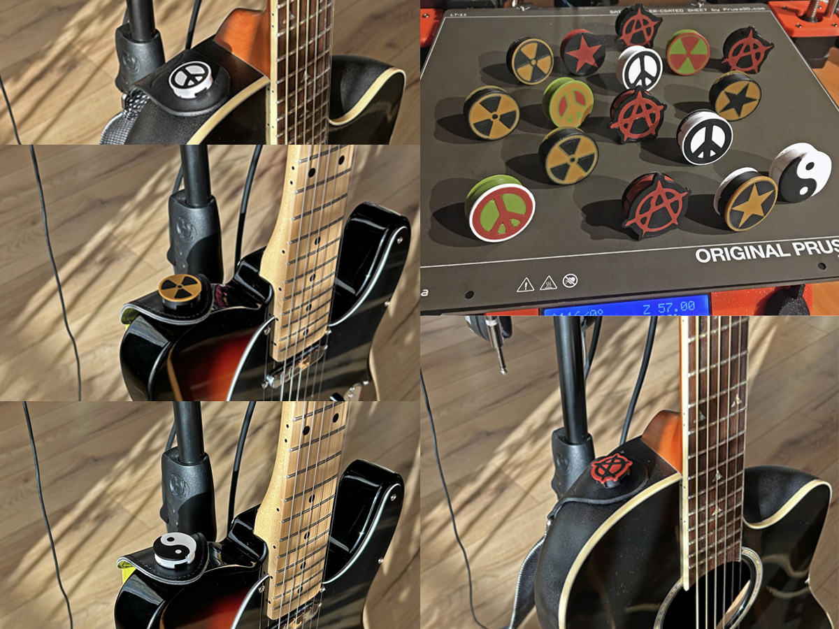 Guitar Strap Lock Pin Button with Icons/Symbols (MMU) by klarenc ...